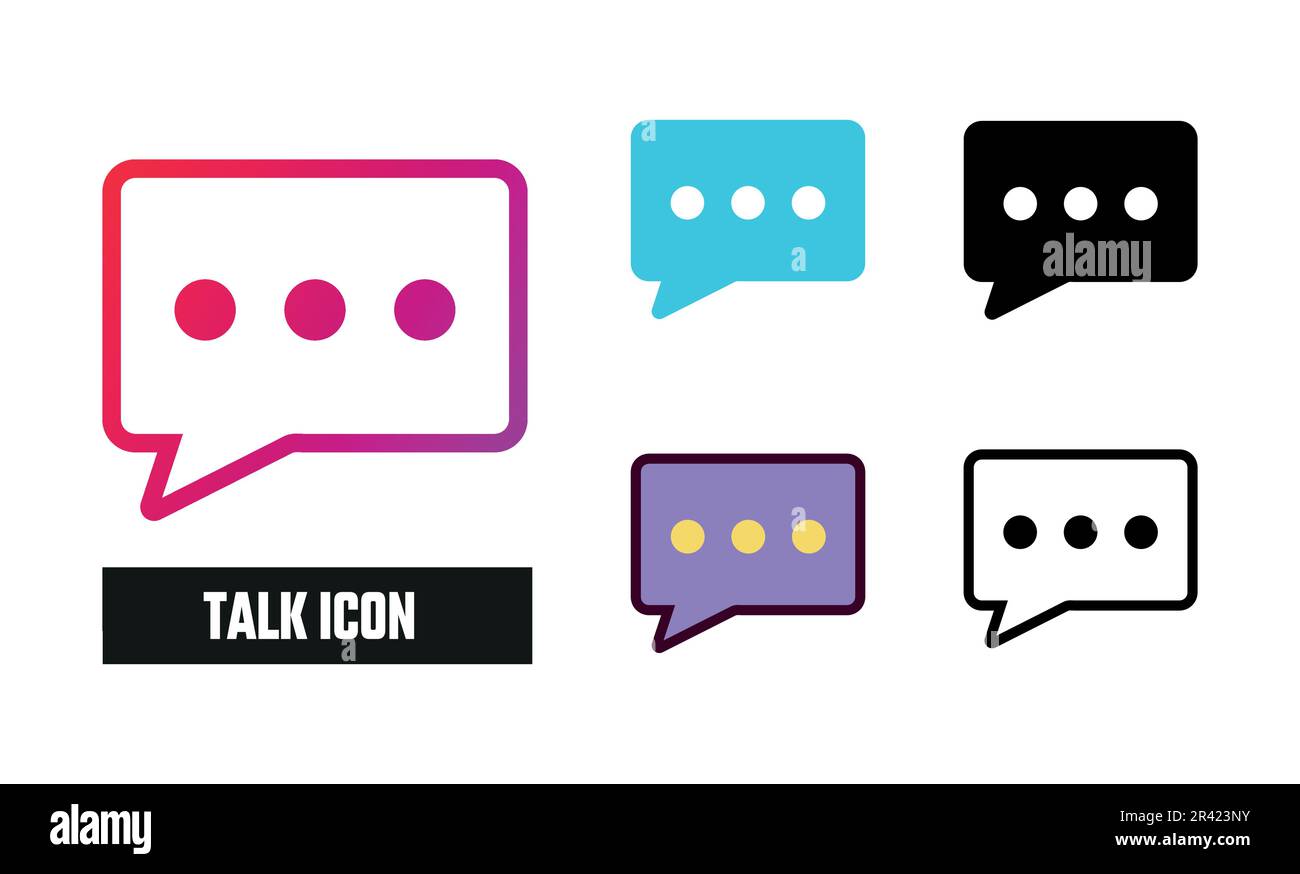 Talk Icon Set Vector Illustration Stock Vector Image & Art - Alamy