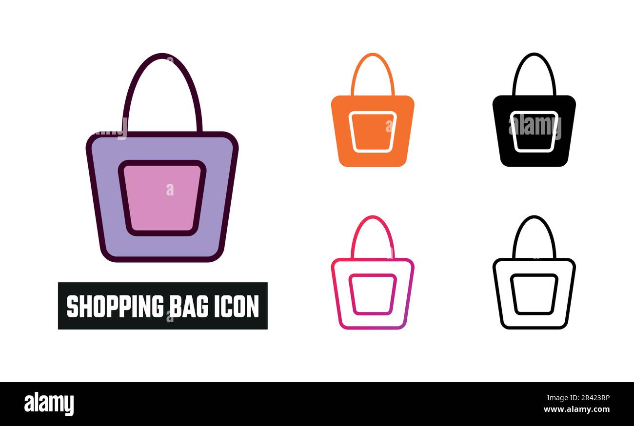 Shopping Bag Icon Set Vector Illustration Stock Vector Image & Art - Alamy