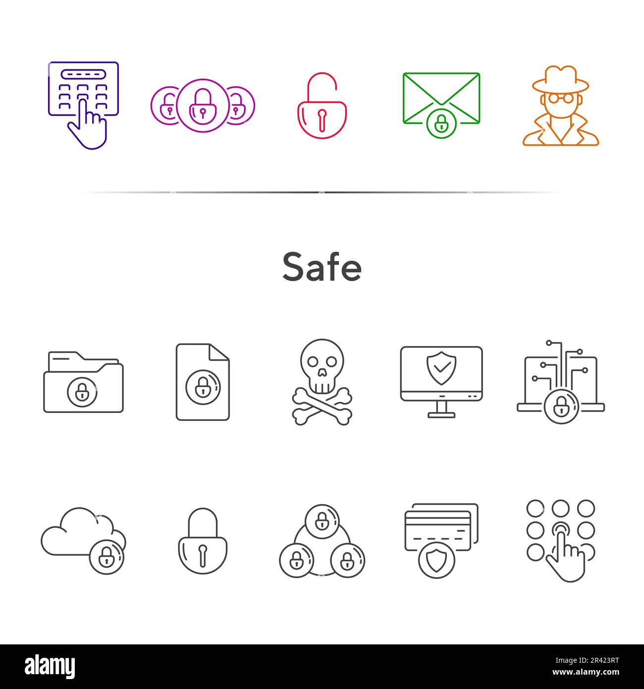 Safe line icons Stock Vector Image & Art - Alamy