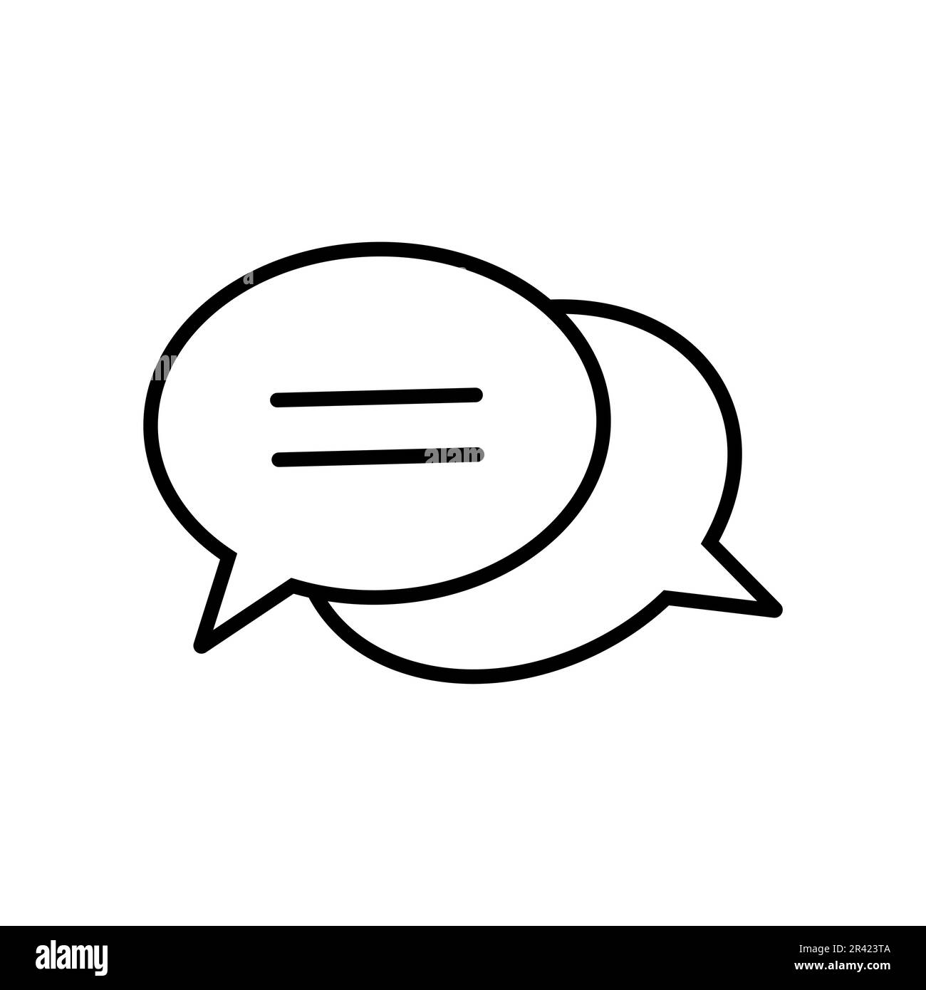 Talk Lineal Icon Symbol Vector. Black Outline Talk Icon Stock Vector ...