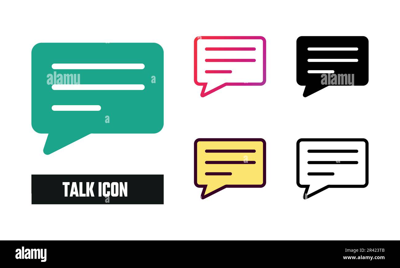 Talk Icon Set Vector Illustration Stock Vector Image & Art - Alamy