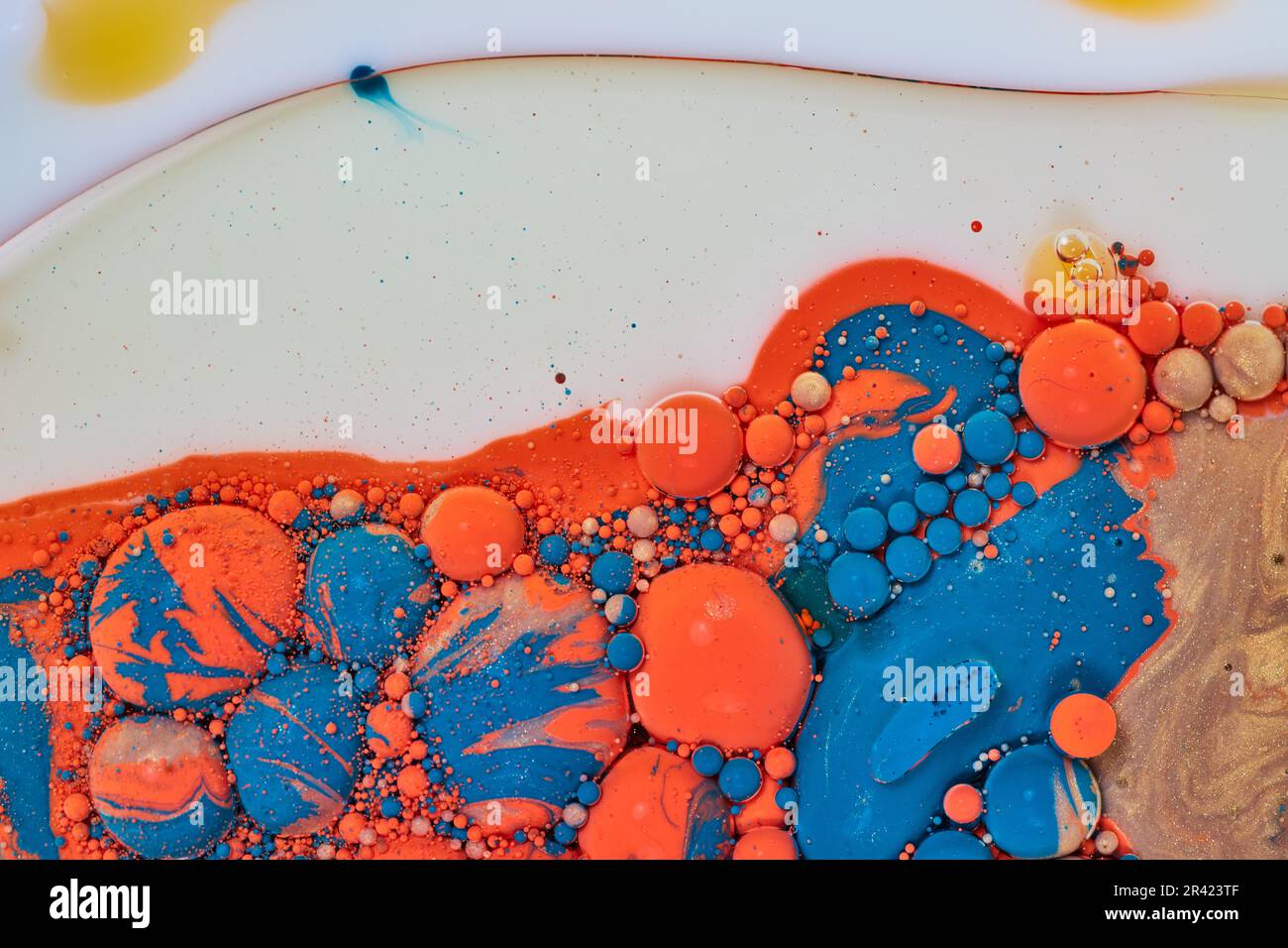 Poured paint with oil in abstract background asset painting containing ...