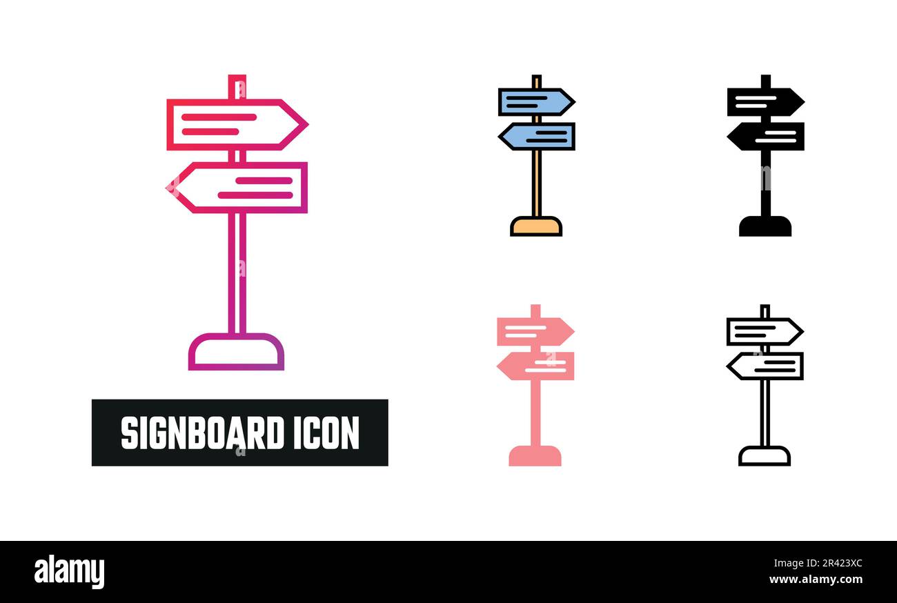 Signboard Icon Set Vector Illustration Stock Vector Image & Art - Alamy