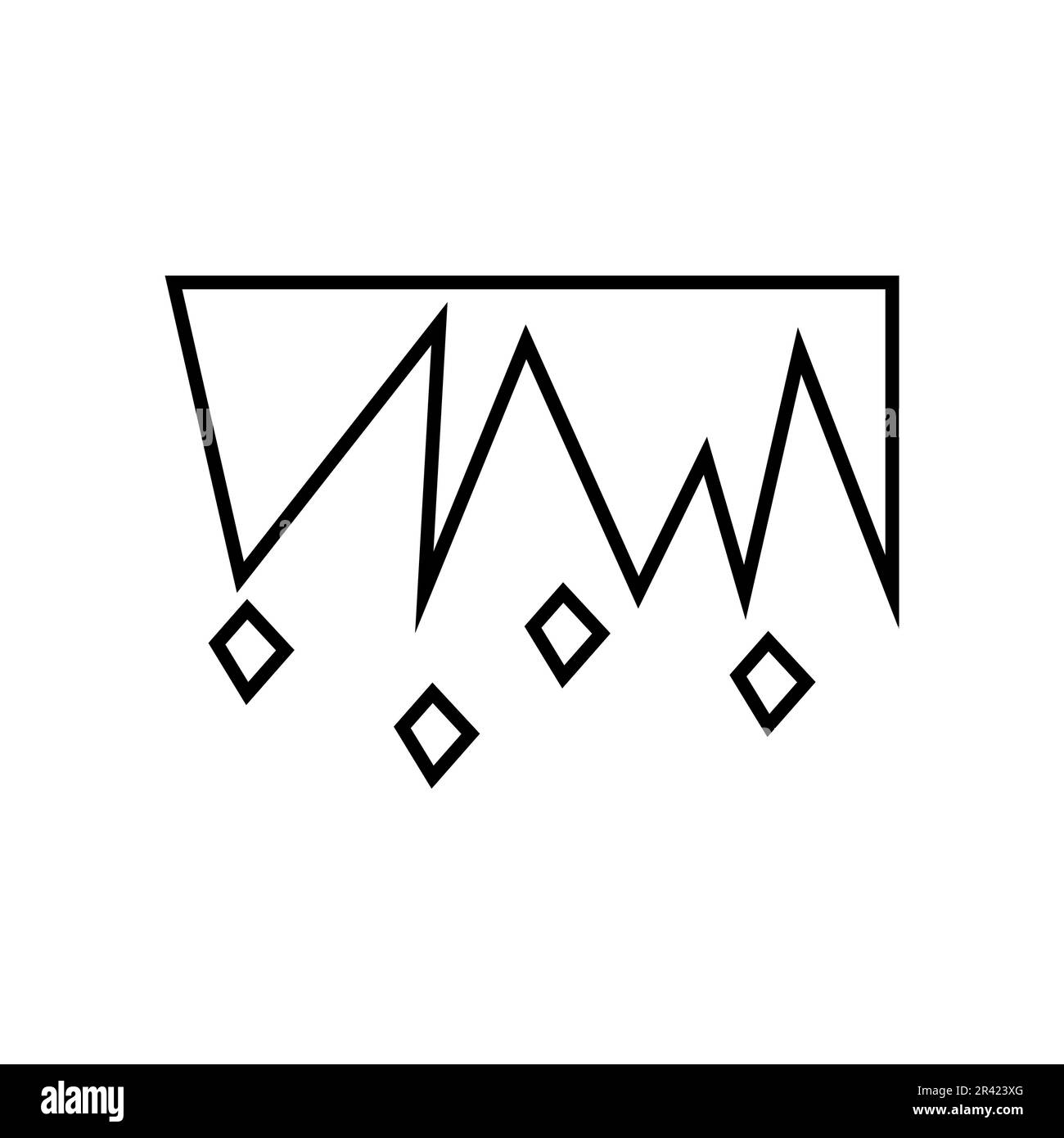 Stalactite Lineal Icon Symbol Vector. Black Outline Stalactite Icon ...