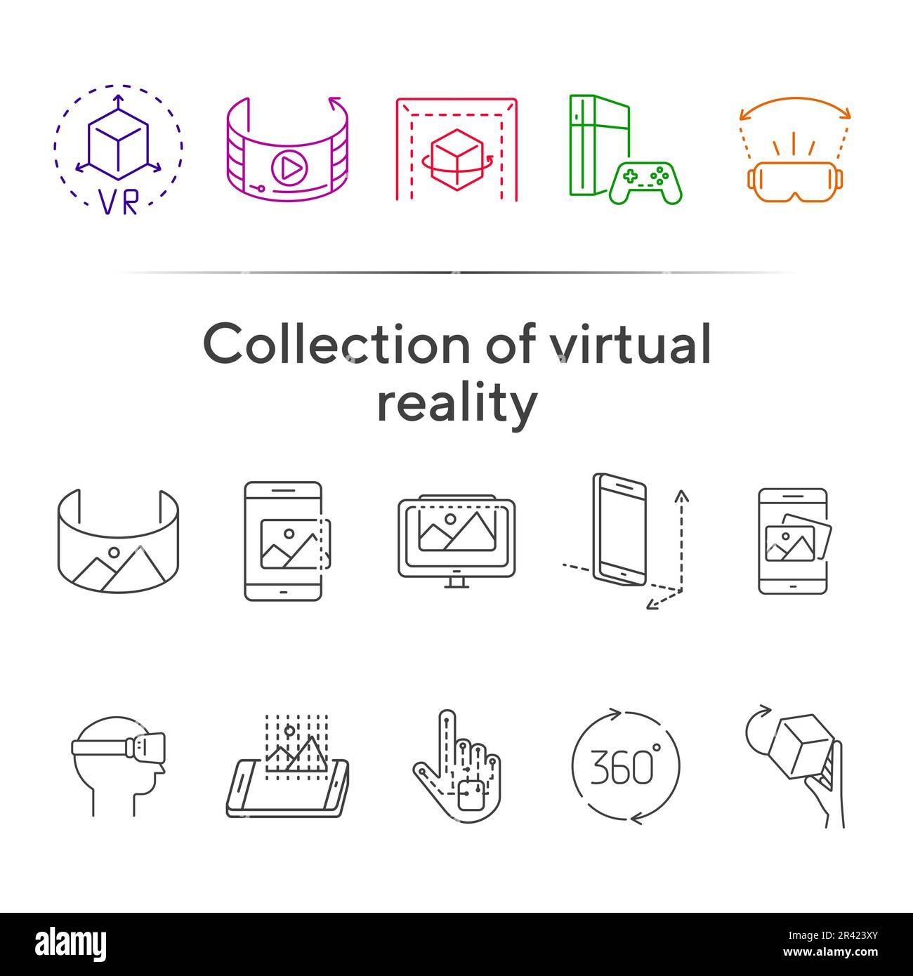 Augmented reality linear icons Cut Out Stock Images & Pictures - Alamy