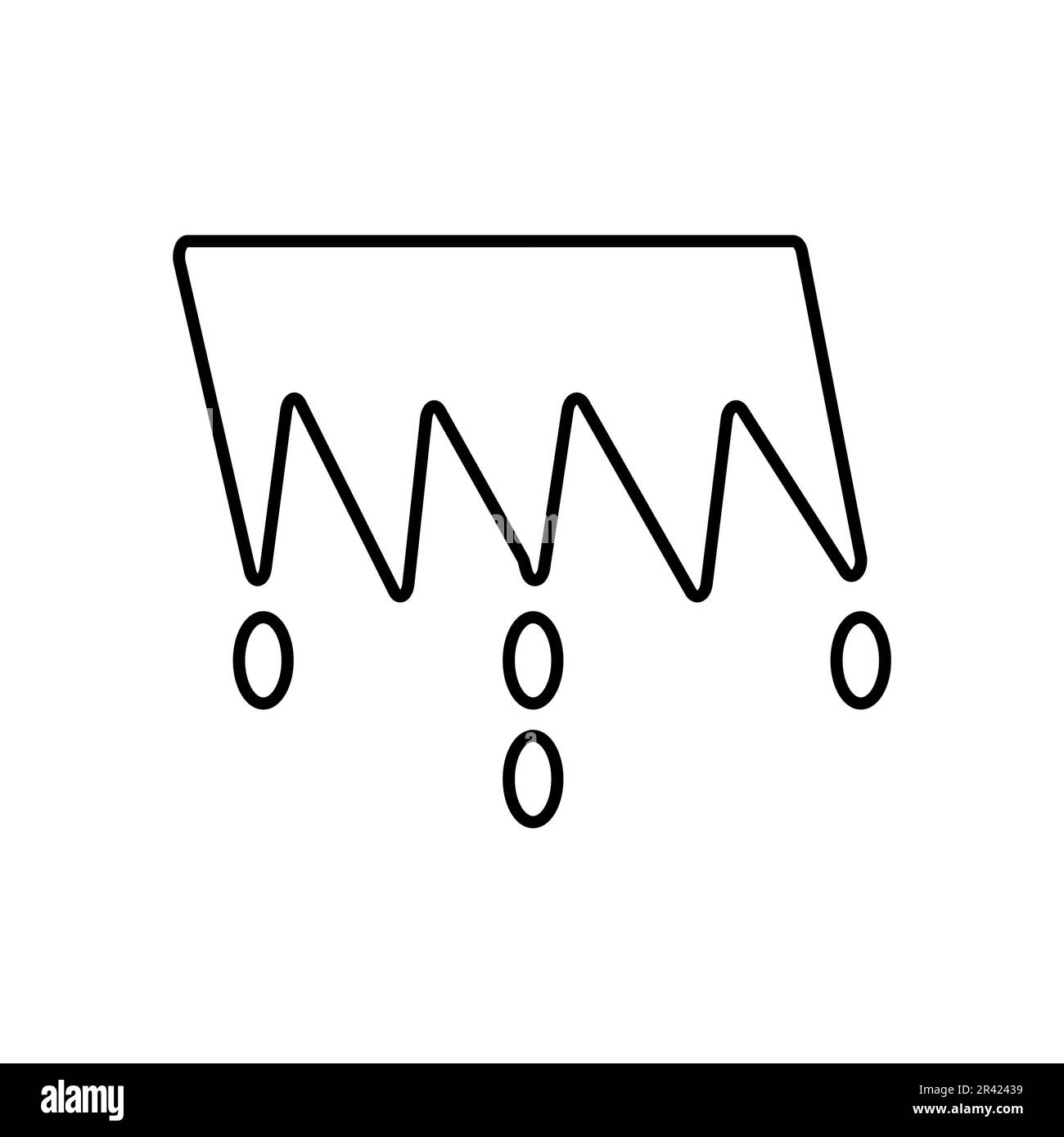 Stalactite Lineal Icon Symbol Vector. Black Outline Stalactite Icon ...