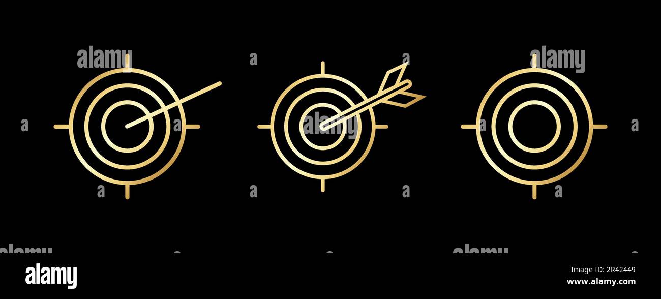 Golden Target Icon Vector Illustration Stock Vector Image & Art - Alamy