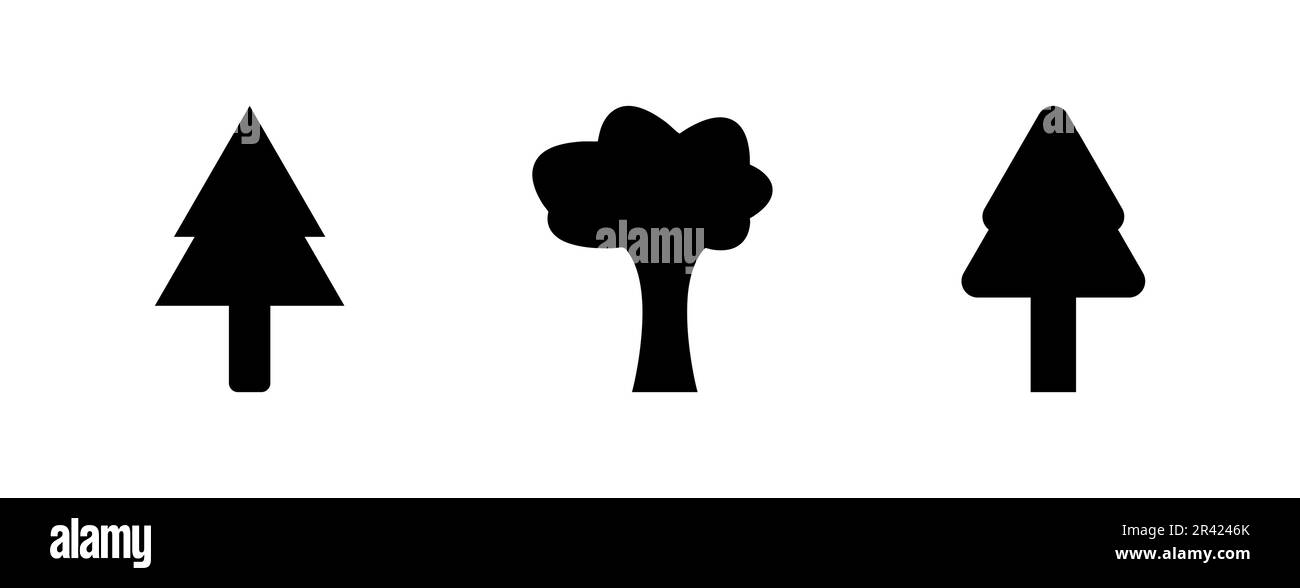Tree Fill Icon Symbol Vector. Black Glyph Tree Icon Stock Vector Image ...