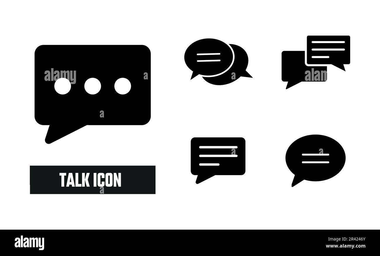 Talk Fill Icon Symbol Vector. Black Glyph Talk Icon Stock Vector Image ...