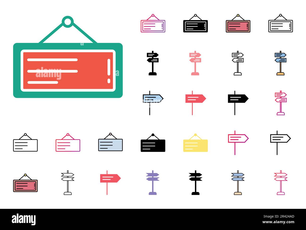 Signboard Icon Set Vector Illustration Stock Vector Image & Art - Alamy