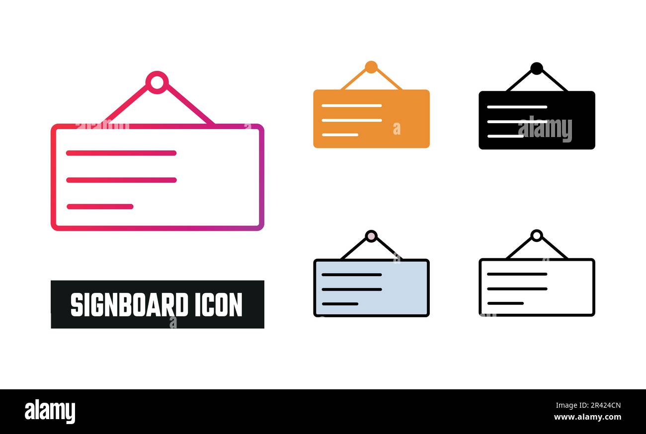 Signboard Icon Set Vector Illustration Stock Vector Image & Art - Alamy