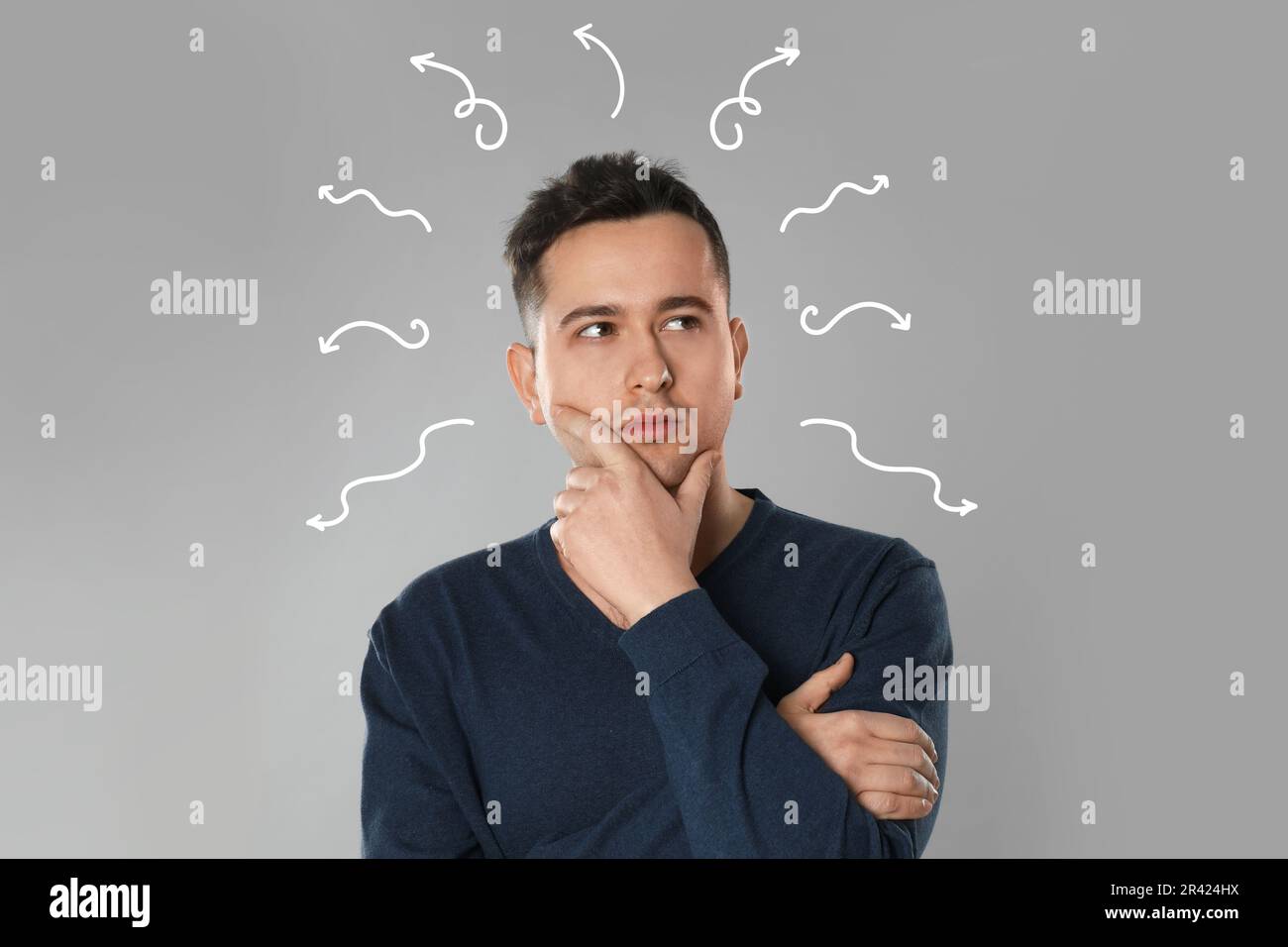 Choice in profession or other areas of life, concept. Making decision ...