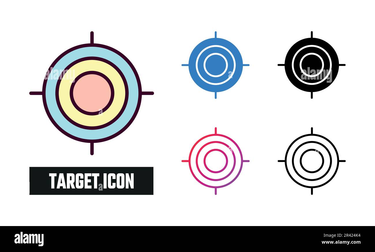 Target Icon Set Vector Illustration Stock Vector Image & Art - Alamy