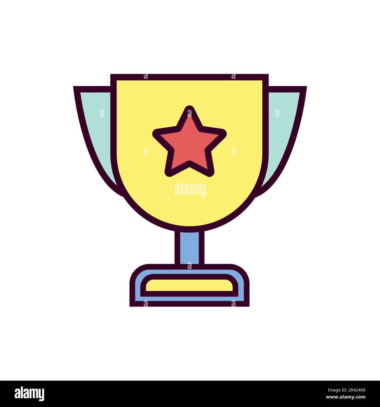 Trophy Icon Vector Illustration. Trophy Lineal Color Icon Stock Vector ...