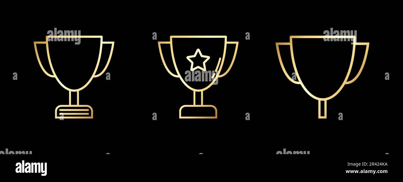 Golden Trophy Icon Vector Illustration Stock Vector Image & Art - Alamy