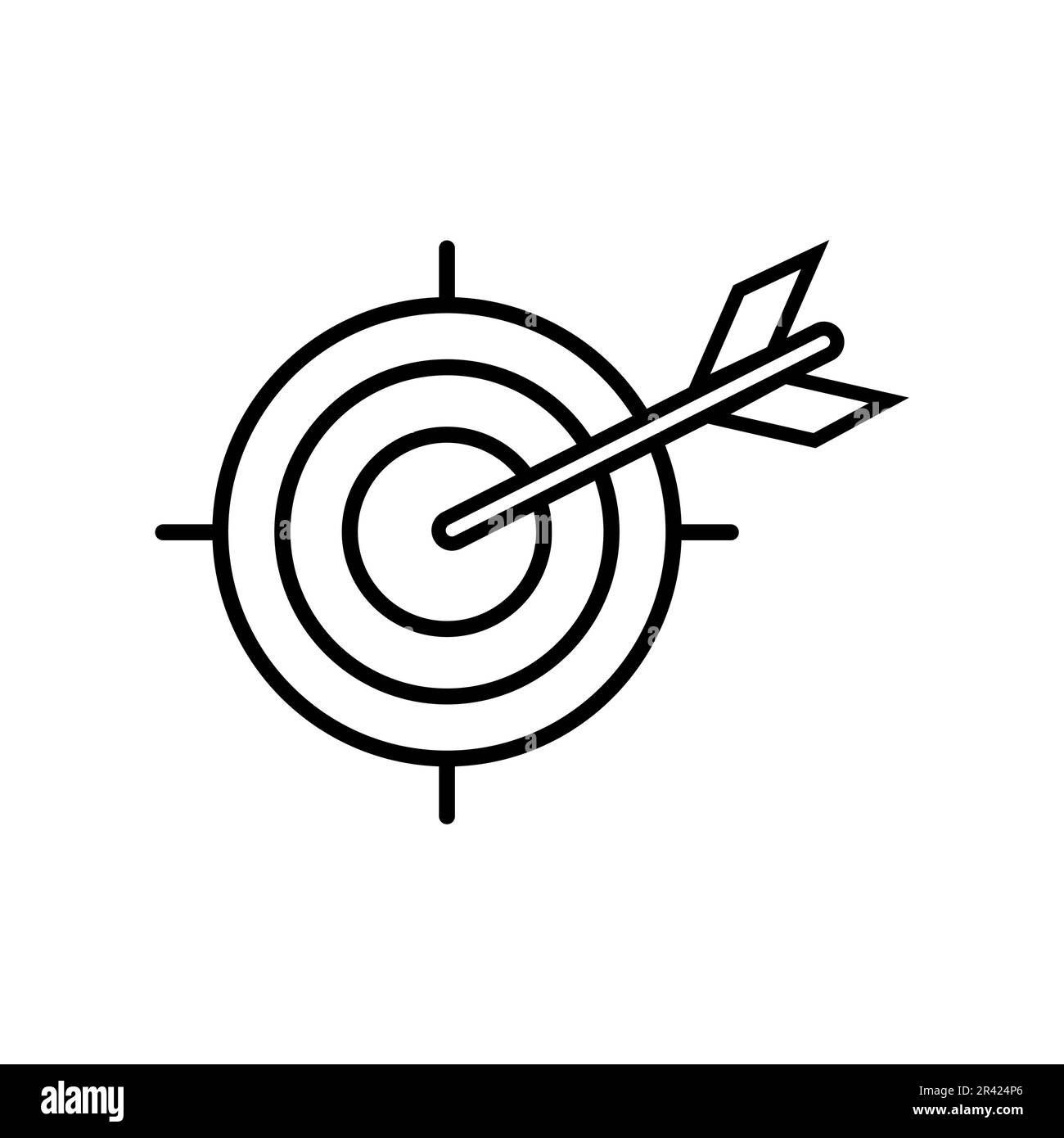 Target Lineal Icon Symbol Vector. Black Outline Target Icon Stock ...