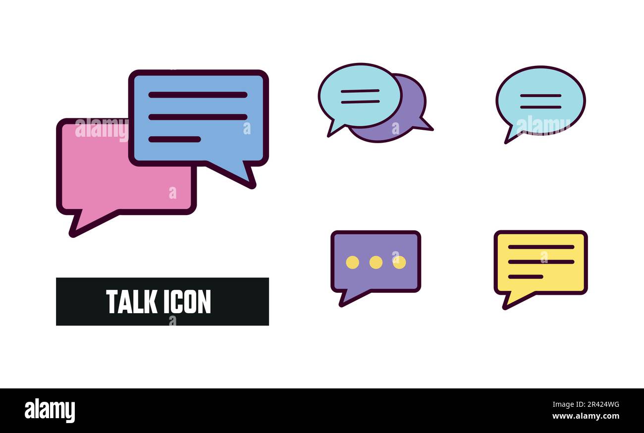 Talk Icon Vector Illustration. Talk Lineal Color Icon Stock Vector ...