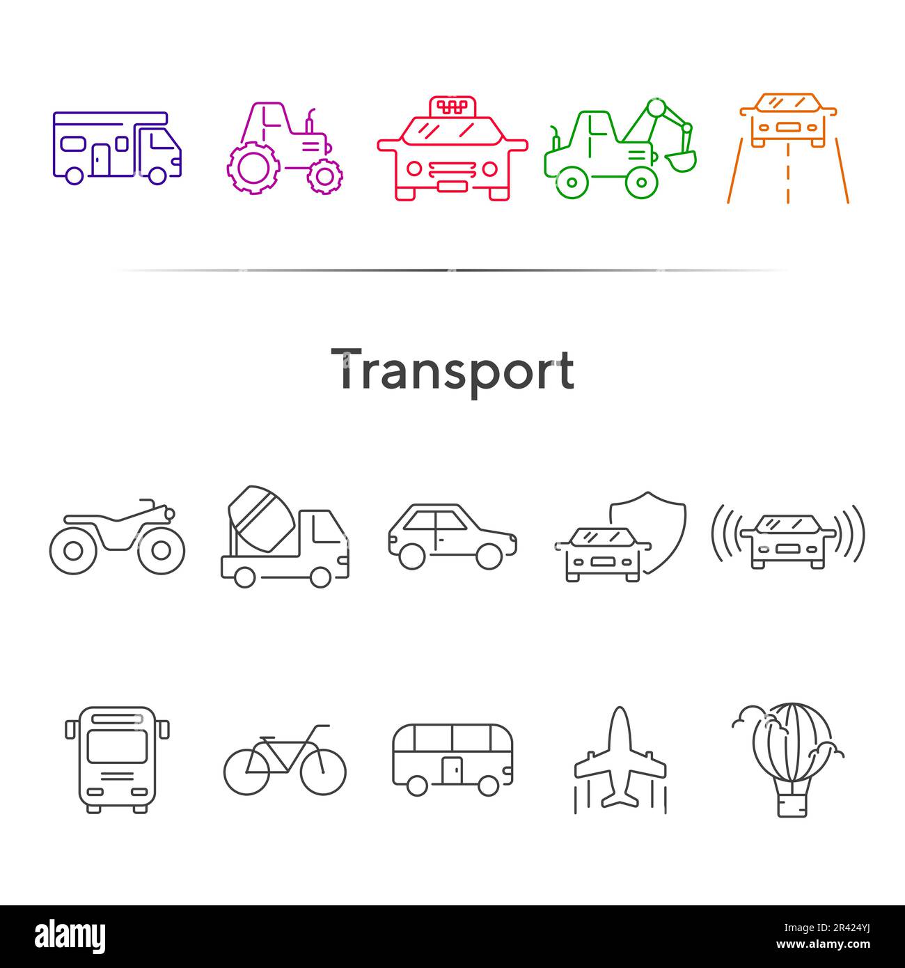 Transport line icon set Stock Vector Image & Art - Alamy
