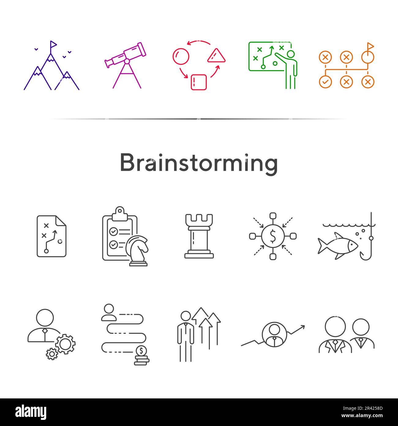 Brainstorming icon set Stock Vector Image & Art - Alamy