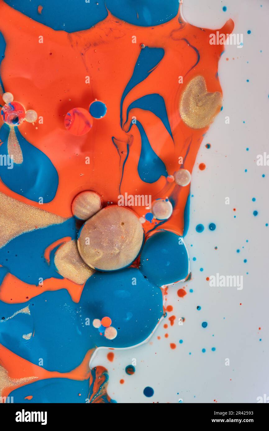 Circles in center of abstract oil and acrylic background painting with ...