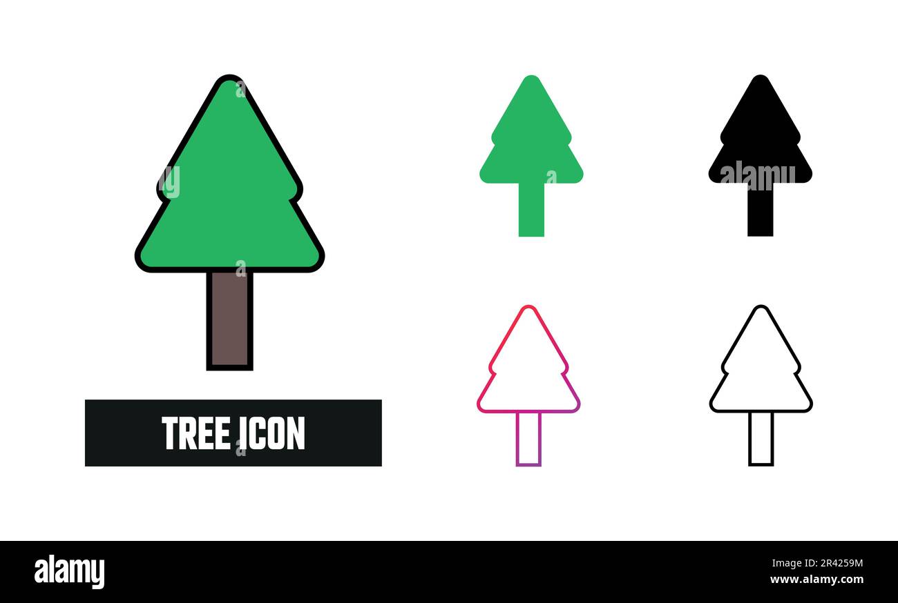 Tree Icon Set Vector Illustration Stock Vector Image & Art - Alamy