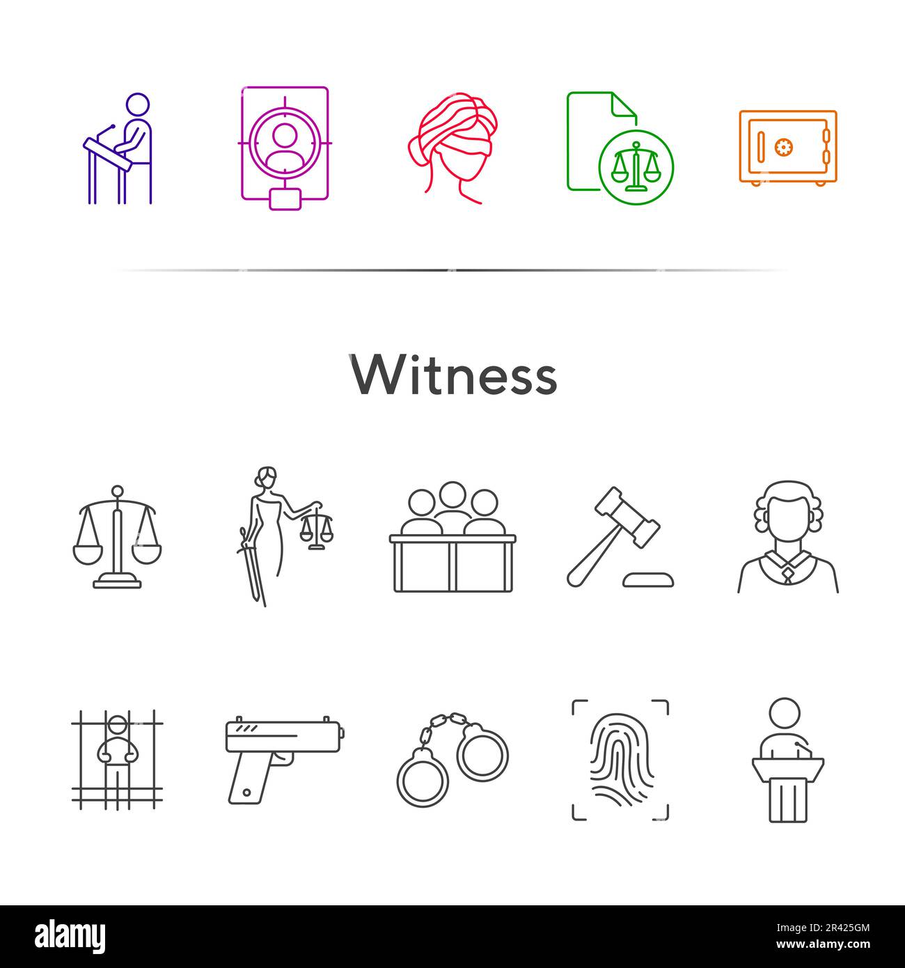 Witness line icon set Stock Vector Image & Art - Alamy