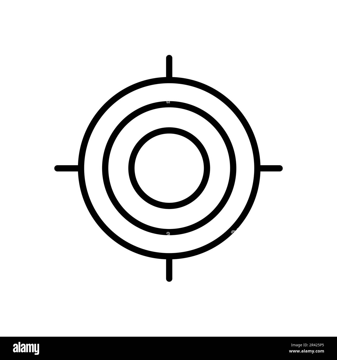 Target Lineal Icon Symbol Vector. Black Outline Target Icon Stock ...