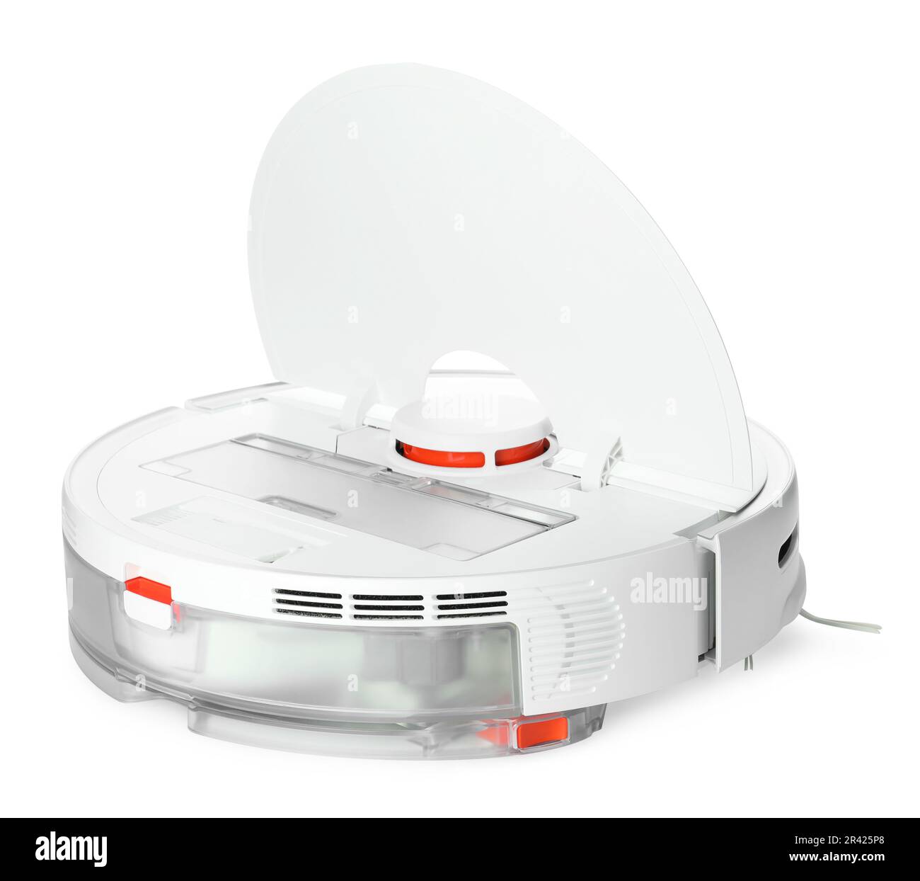 White robot vacuum cleaner red Cut Out Stock Images & Pictures - Alamy