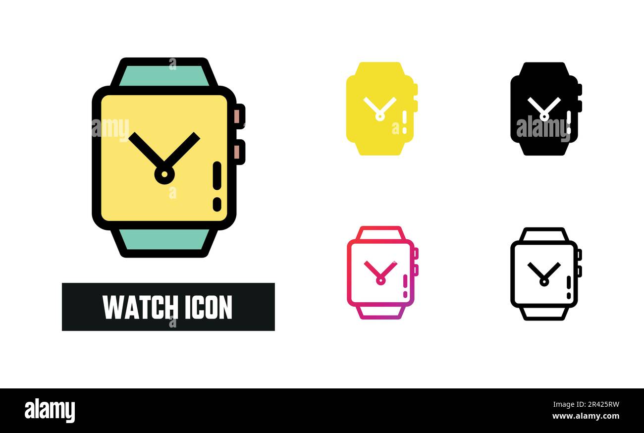 Watch Icon Set Vector Illustration Stock Vector Image & Art - Alamy