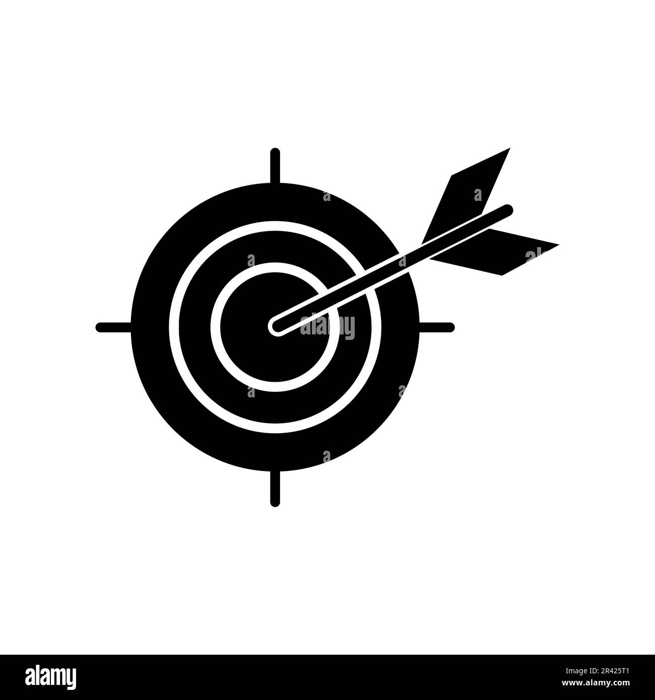 Target Fill Icon Symbol Vector. Black Glyph Target Icon Stock Vector ...