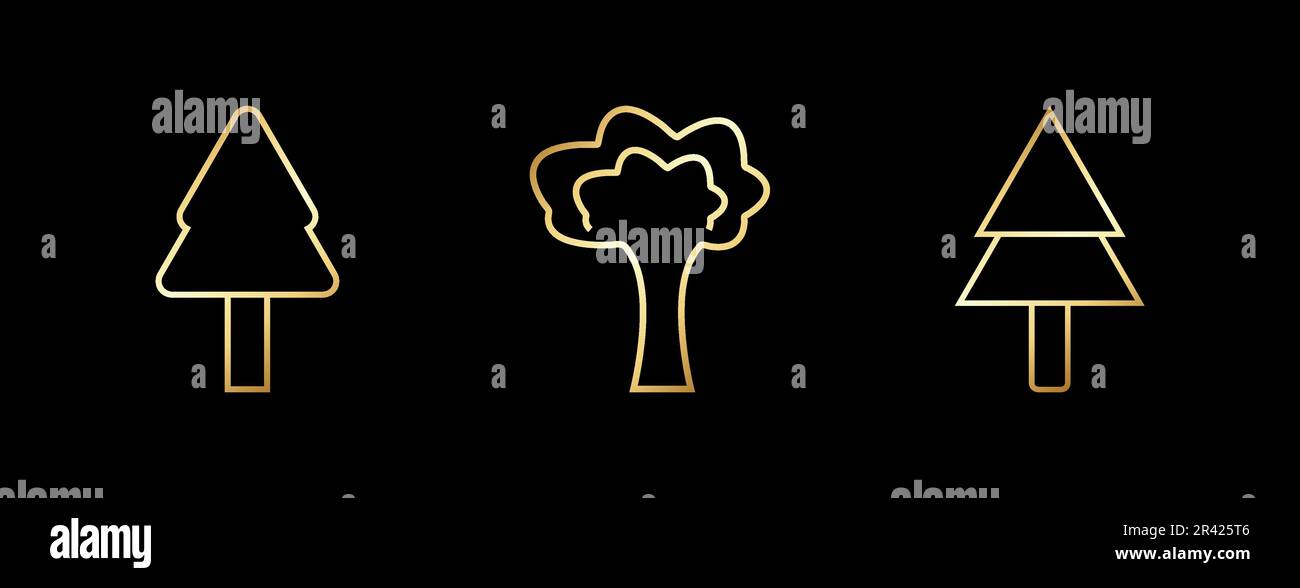 Golden Tree Icon Vector Illustration Stock Vector Image & Art - Alamy
