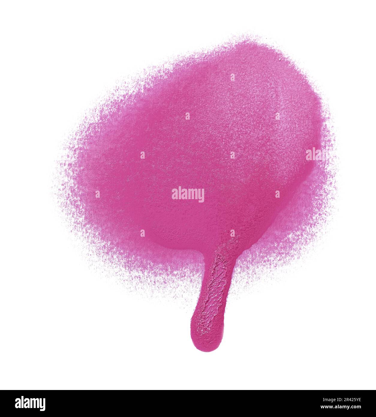 Pink drop drawn by spray paint on white background Stock Photo - Alamy