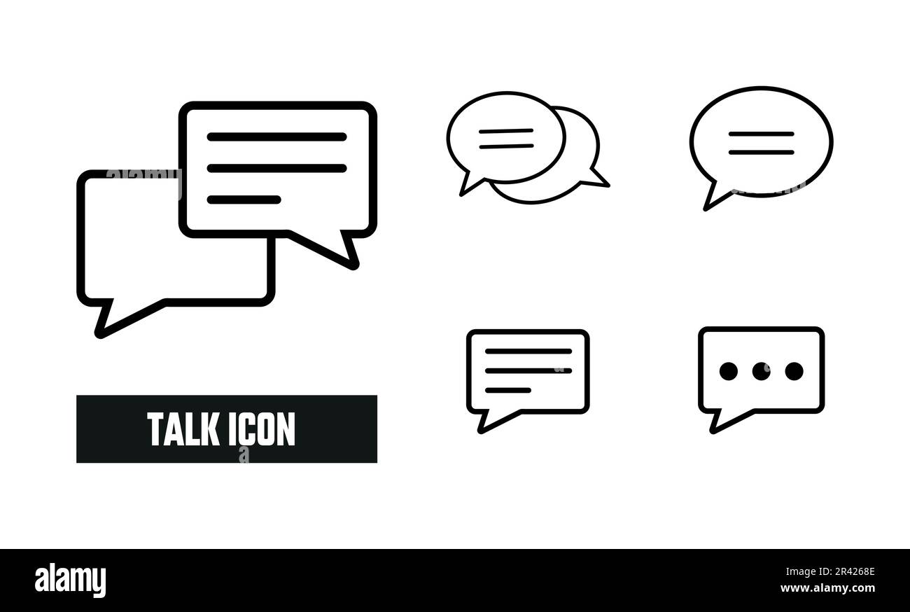 Talk Lineal Icon Symbol Vector. Black Outline Talk Icon Stock Vector ...