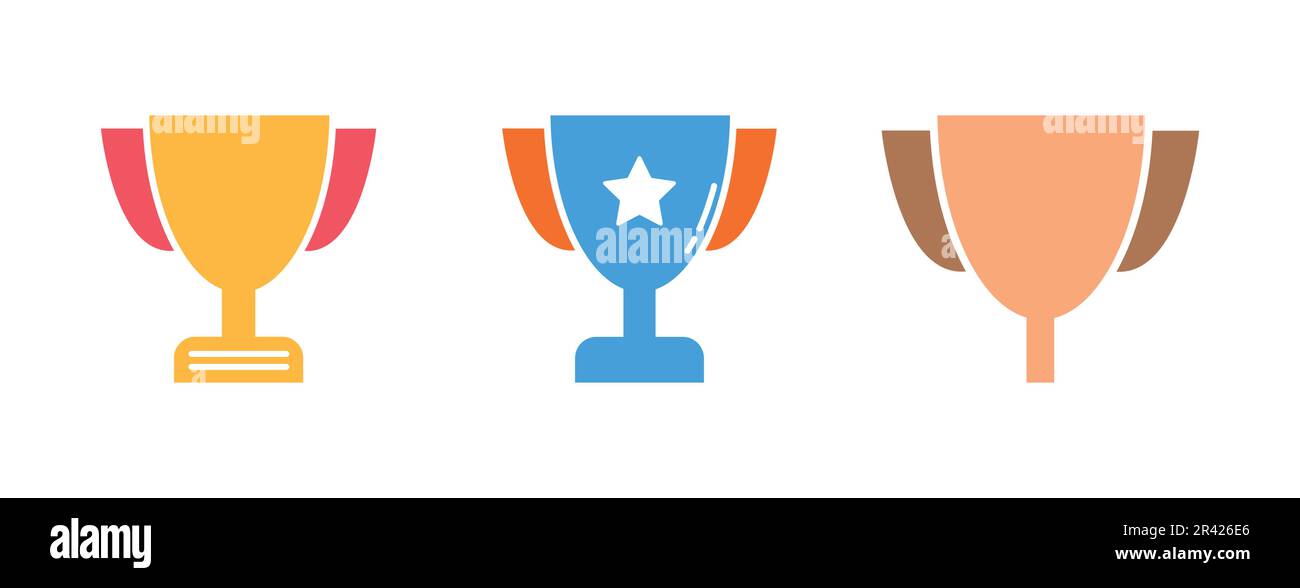 Flat Trophy Icon Symbol Vector Illustration Stock Vector Image & Art ...