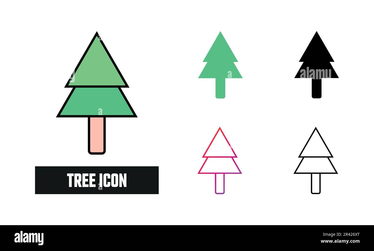 Tree Icon Set Vector Illustration Stock Vector Image & Art - Alamy
