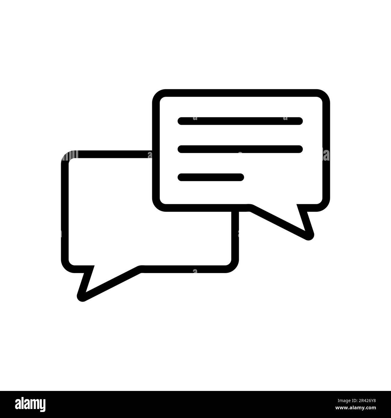 Talk Lineal Icon Symbol Vector. Black Outline Talk Icon Stock Vector ...