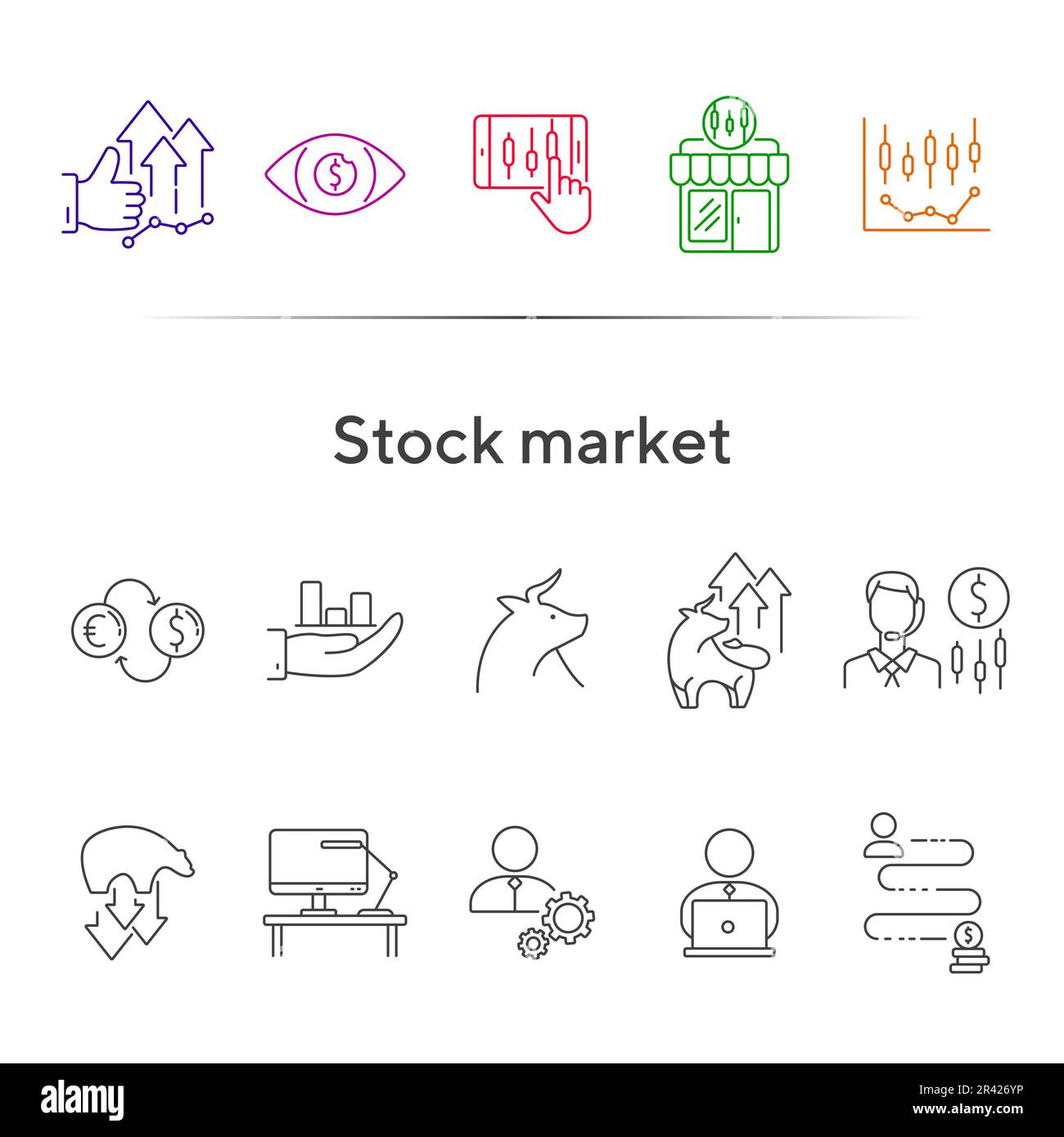 Stock market line icon set Stock Vector Image & Art - Alamy