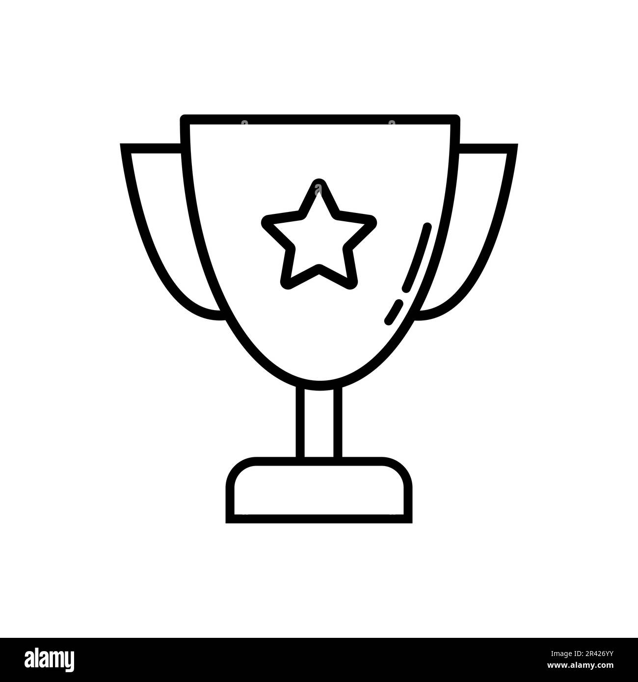 Trophy Lineal Icon Symbol Vector. Black Outline Trophy Icon Stock ...
