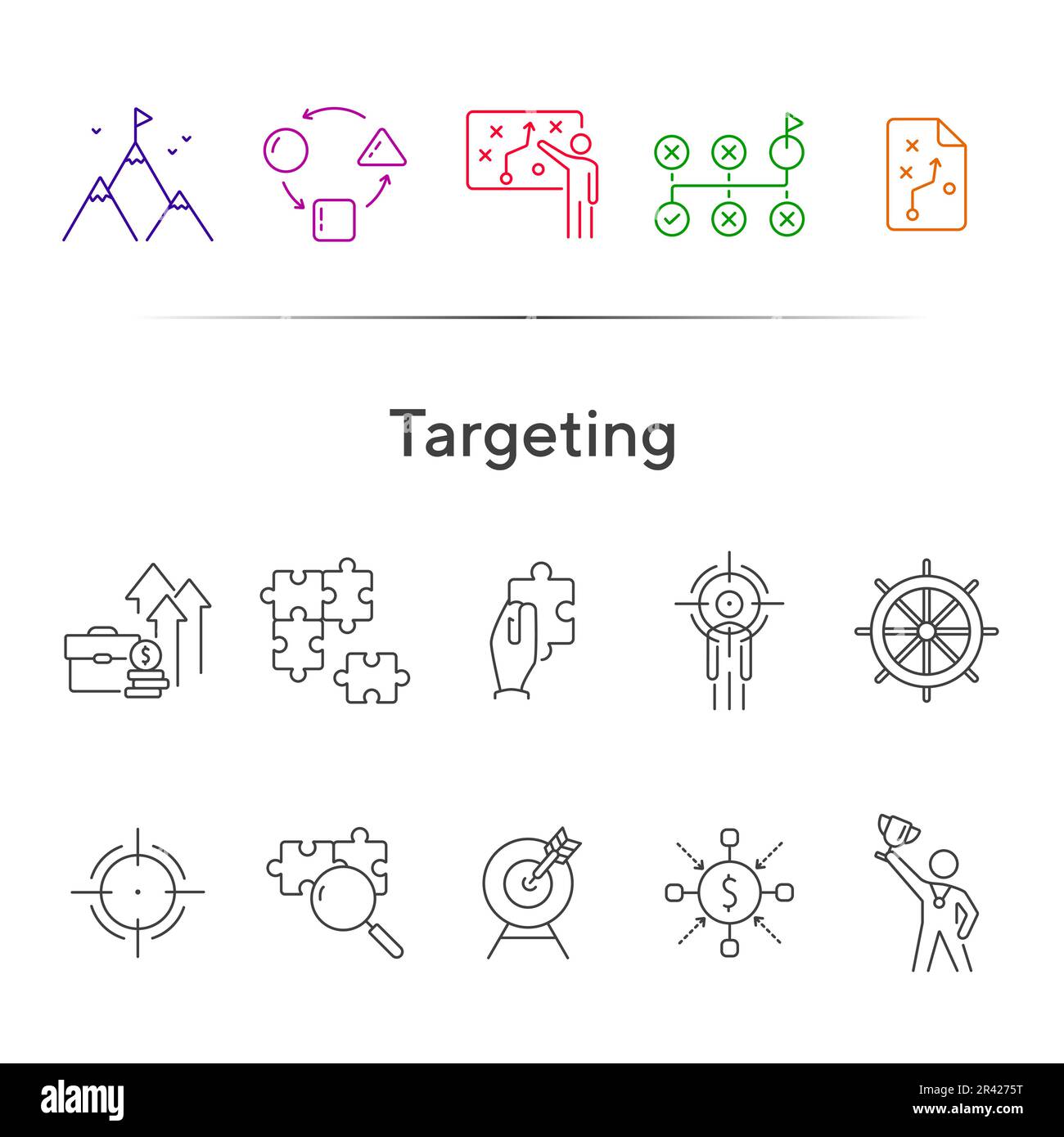 Man target icon linear Cut Out Stock Images & Pictures - Alamy