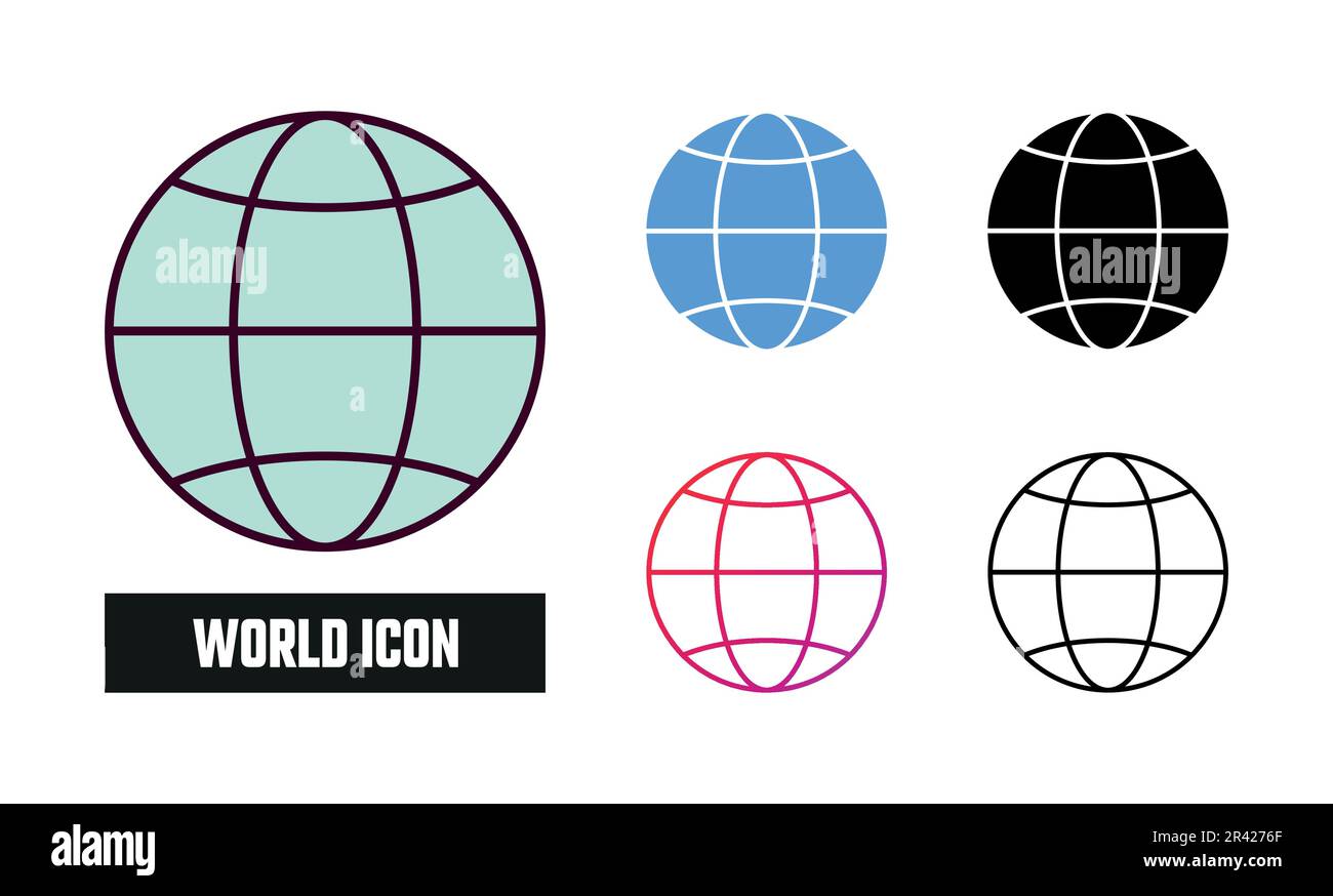 World Icon Set Vector Illustration Stock Vector Image & Art - Alamy
