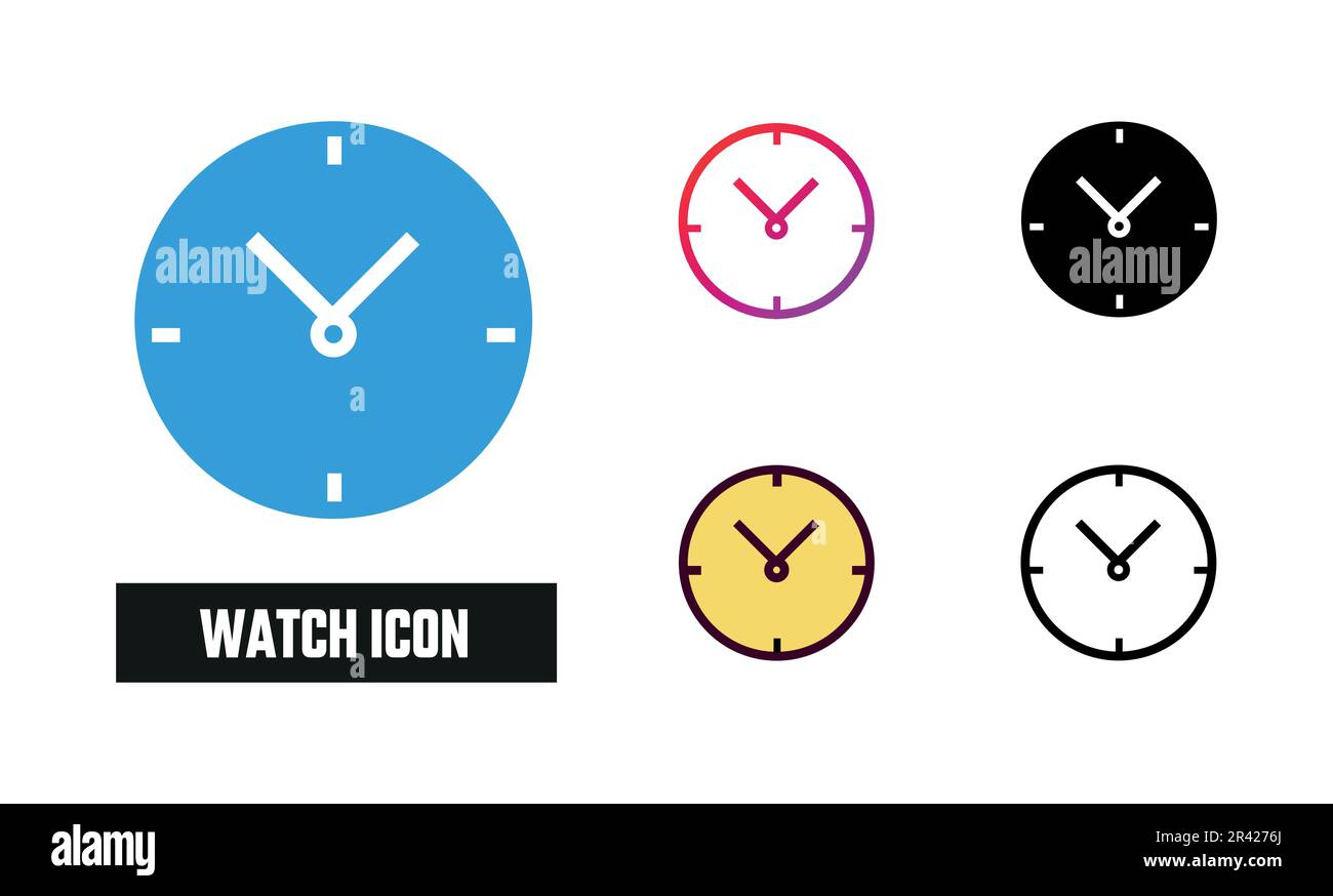 Watch Icon Set Vector Illustration Stock Vector Image & Art - Alamy