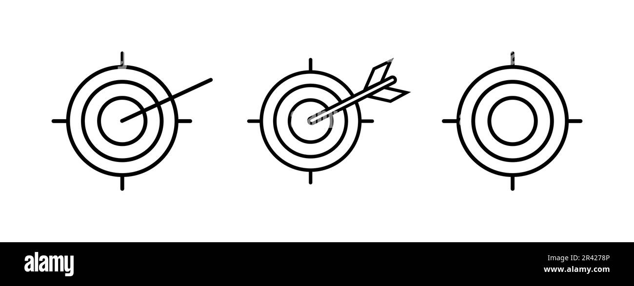 Target Lineal Icon Symbol Vector. Black Outline Target Icon Stock ...