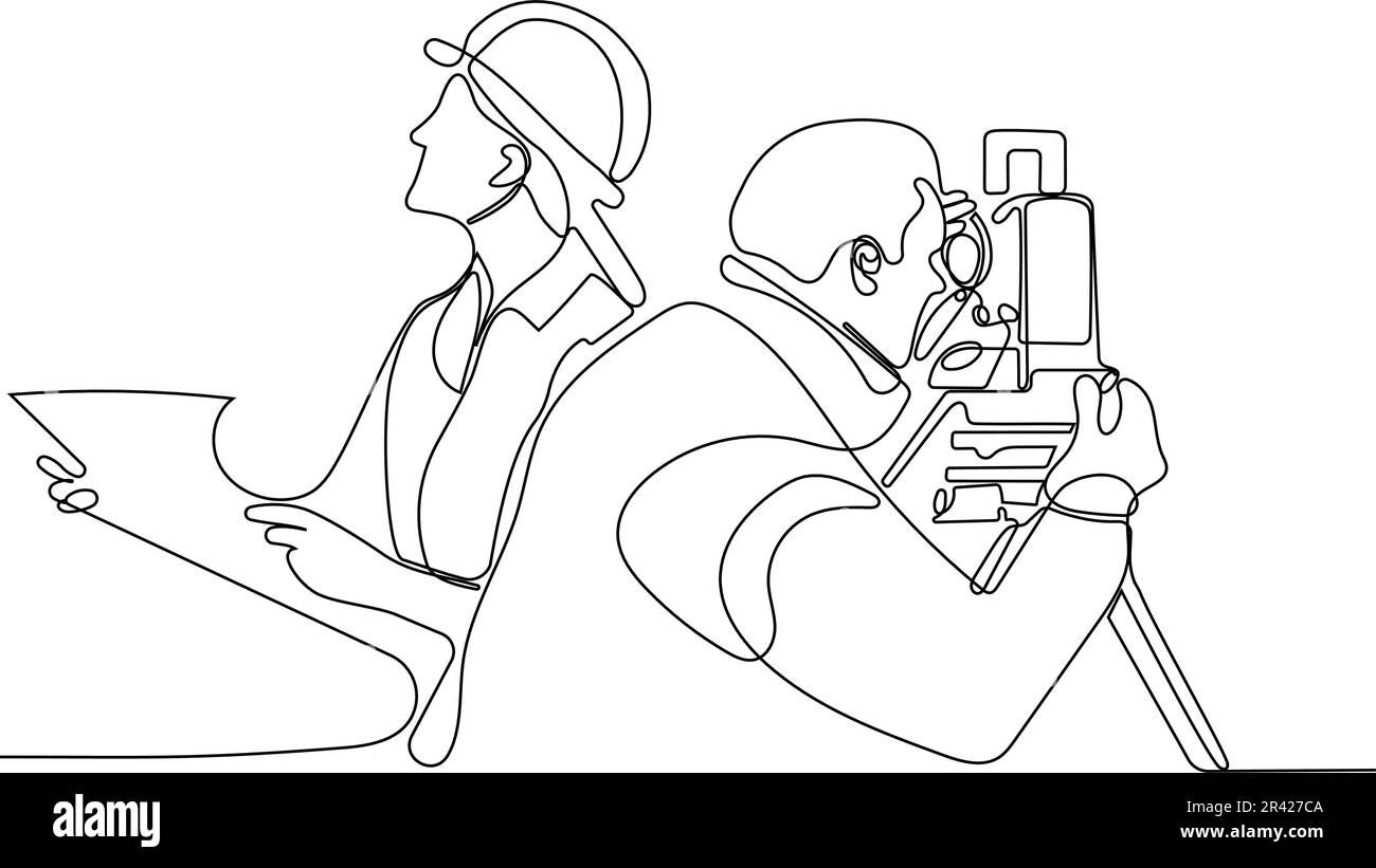 Close up of Caucasian worker with helmet on head using tablet for work ...
