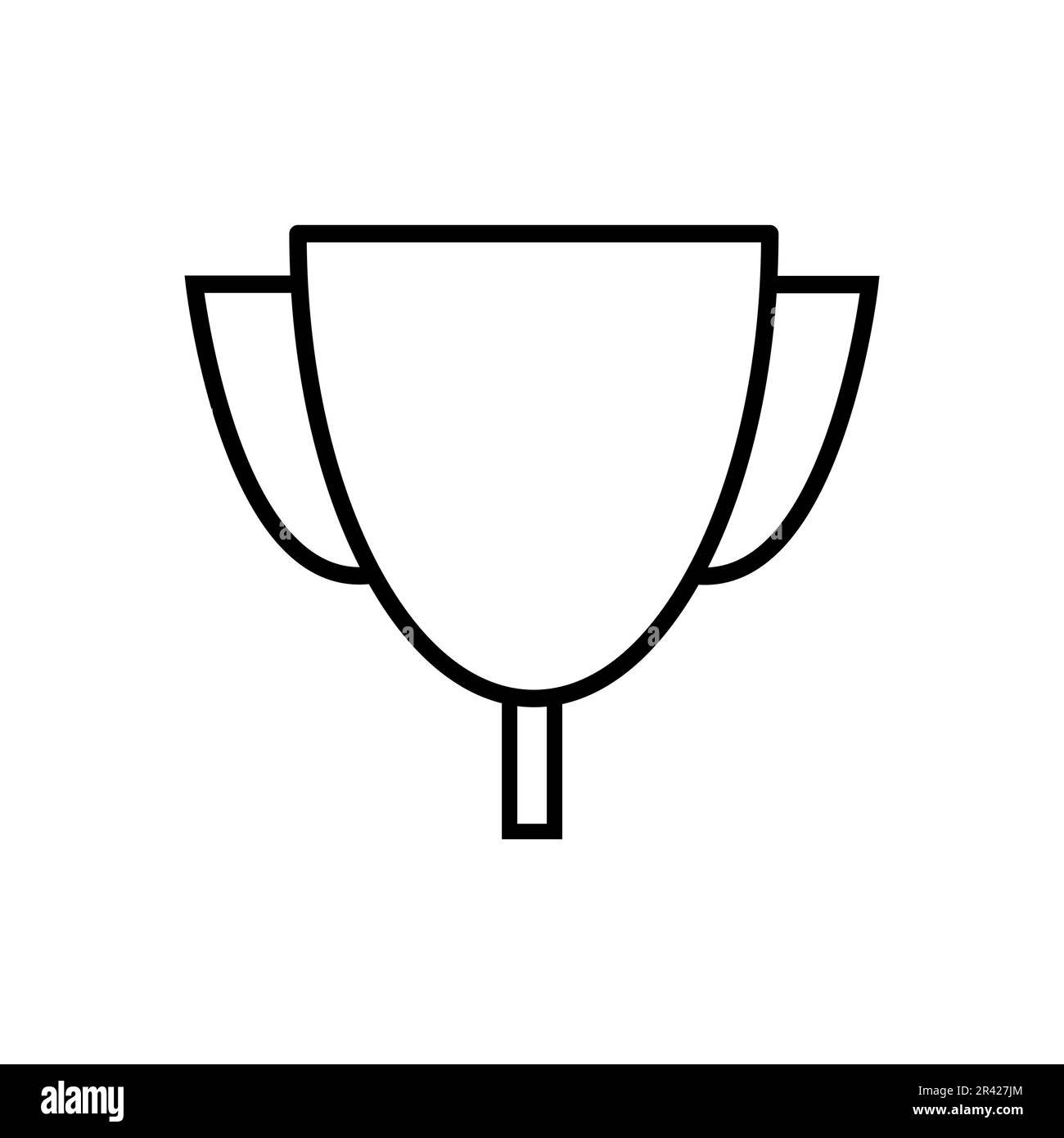 Trophy Lineal Icon Symbol Vector. Black Outline Trophy Icon Stock ...