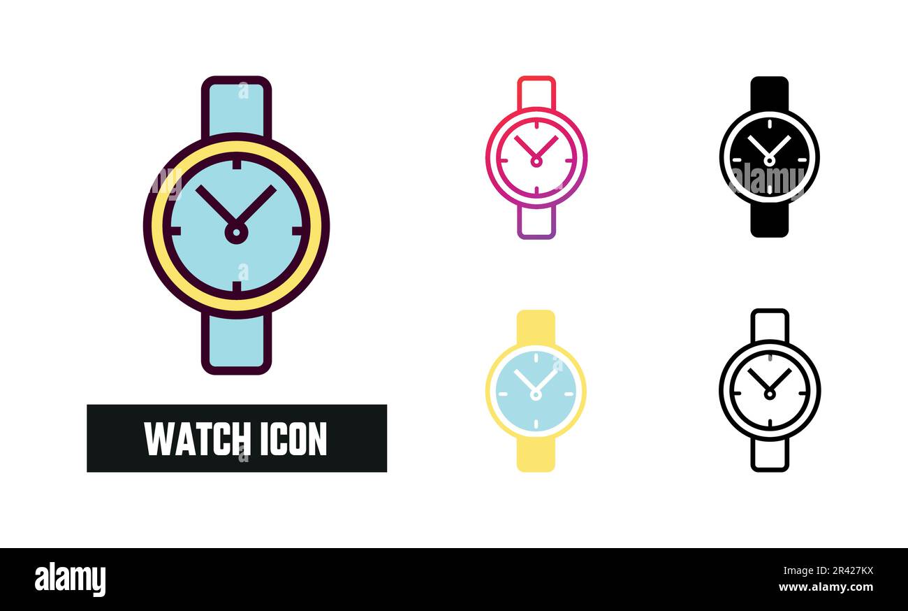 Watch Icon Set Vector Illustration Stock Vector Image & Art - Alamy