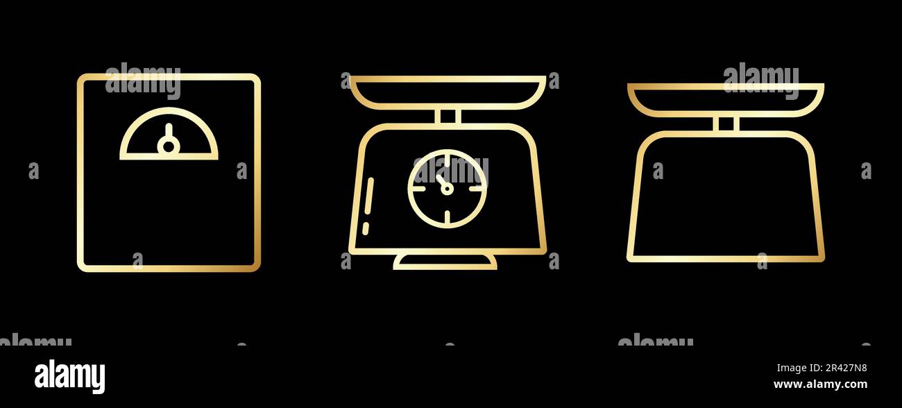 Golden Weighing Scale Icon Vector Illustration Stock Vector Image & Art ...