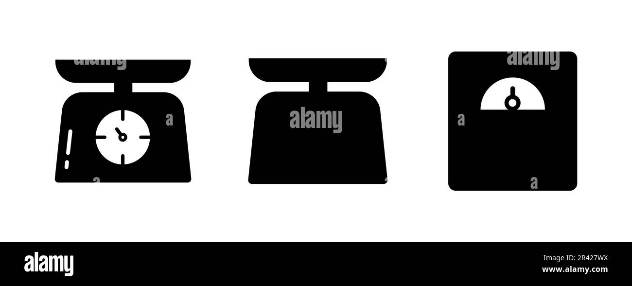 Weighing Scale Fill Icon Symbol Vector. Black Glyph Weighing Scale Icon ...