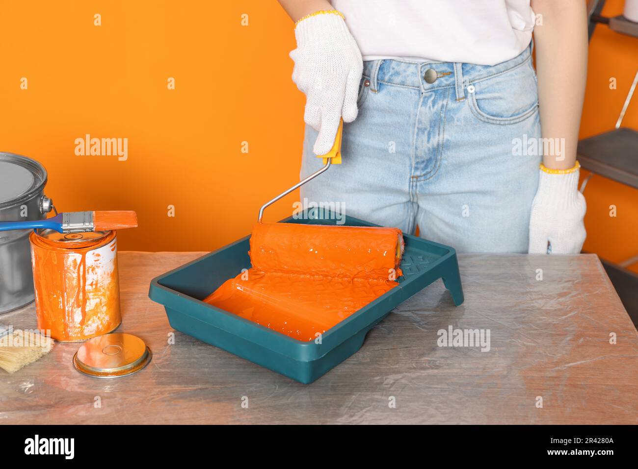 Female painter taking color hi-res stock photography and images - Alamy