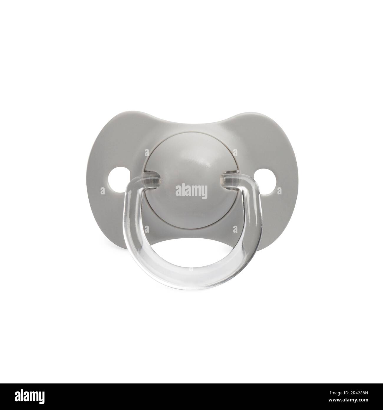 New light grey baby pacifier isolated on white Stock Photo - Alamy