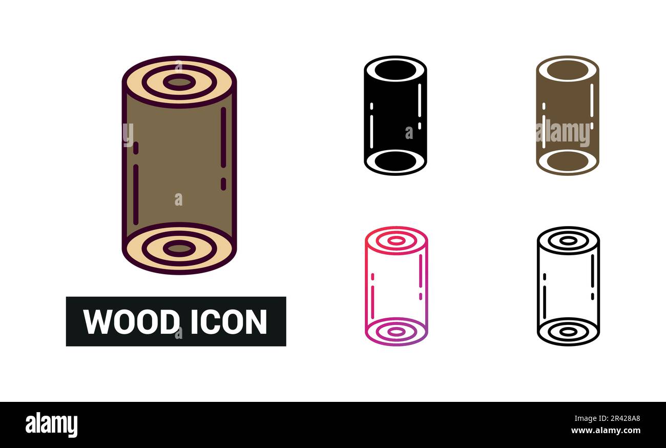 Wood Icon Set Vector Illustration Stock Vector Image & Art - Alamy